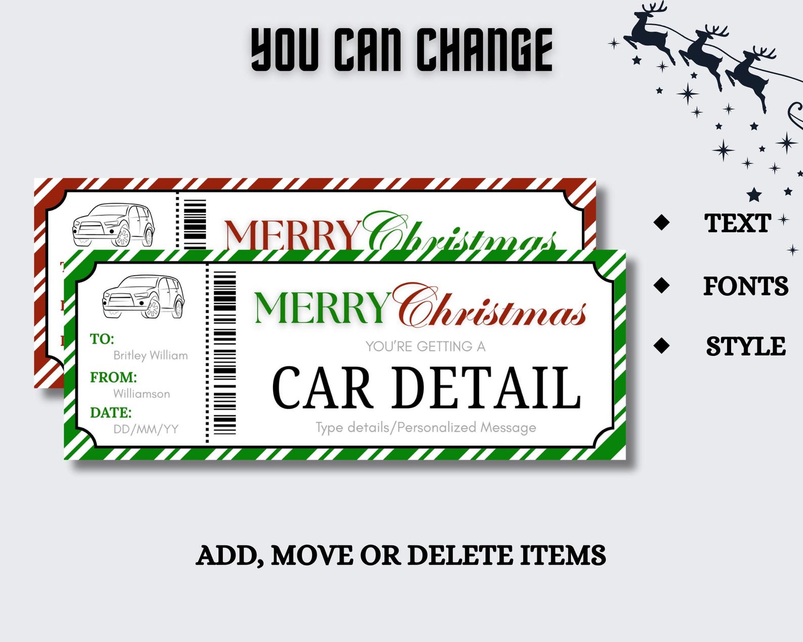 Car Detailing Christmas Gift Ticket, Surprise Car Detail Gift Voucher ...