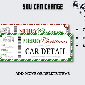 Car Detailing Christmas Gift Ticket, Surprise Car Detail Gift Voucher ...