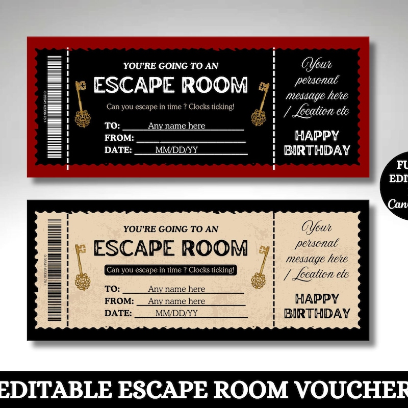 Ticket to Escape Room - Etsy UK