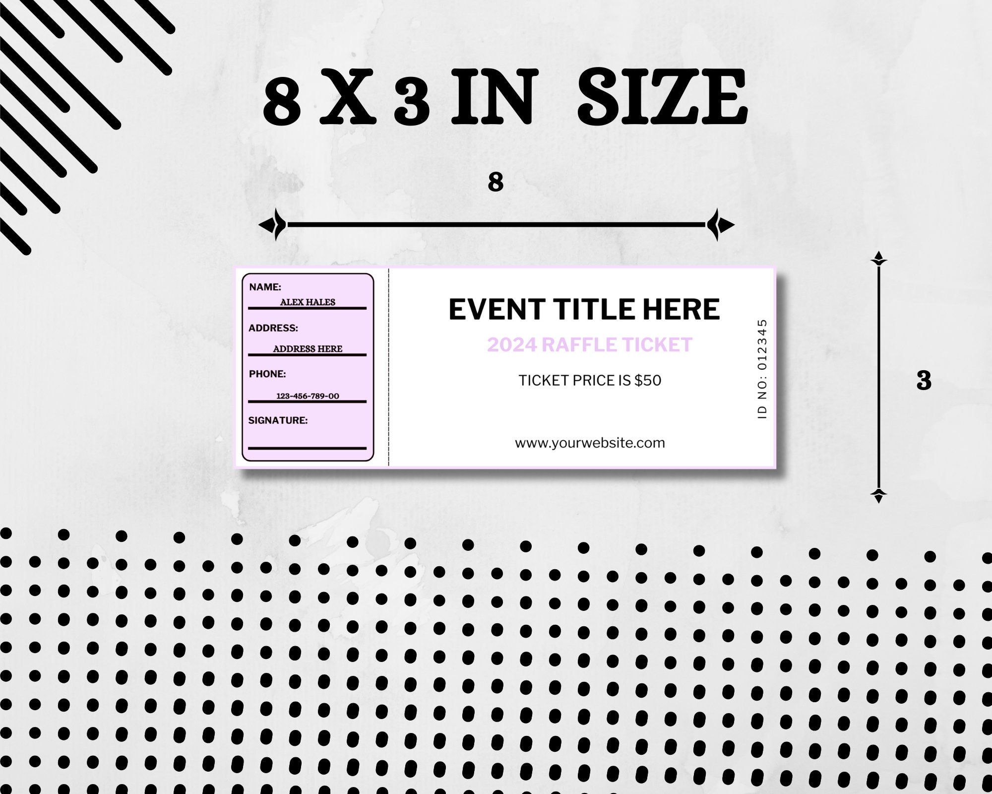 Editable Raffle Ticket, Event Raffle Ticket, Customizable Raffle Ticket ...