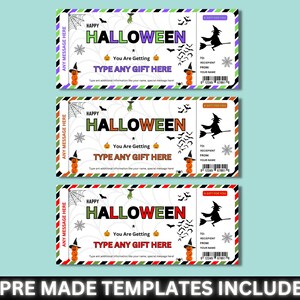 Editable Halloween Gift Template, Halloween Party, Halloween Birthday ...