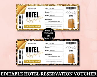 Hotel Reservation Voucher. Surprise Hotel Reservation Gift Ticket ...