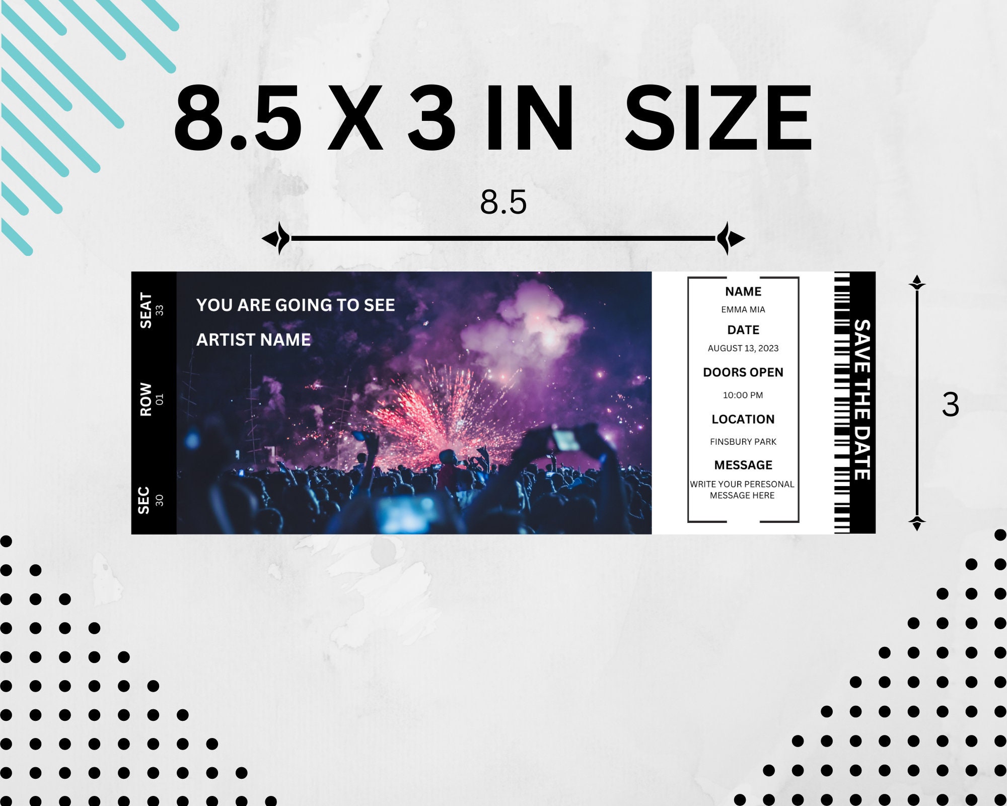 Editable Concert Ticket Canva Template Printable Event - Etsy UK