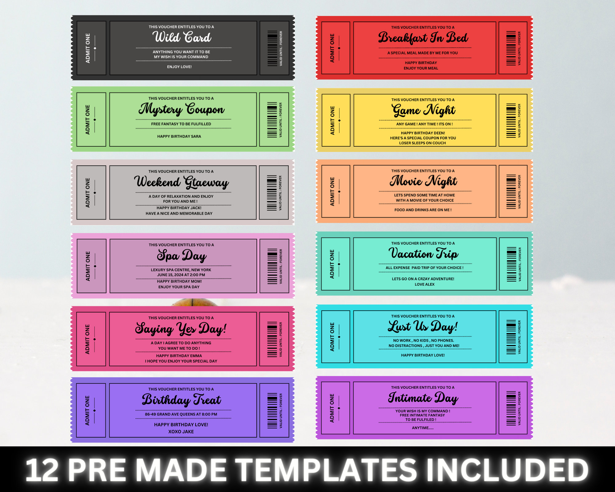 Editable Birthday Voucher Template Bundle, Surprise Birthday Gift ...