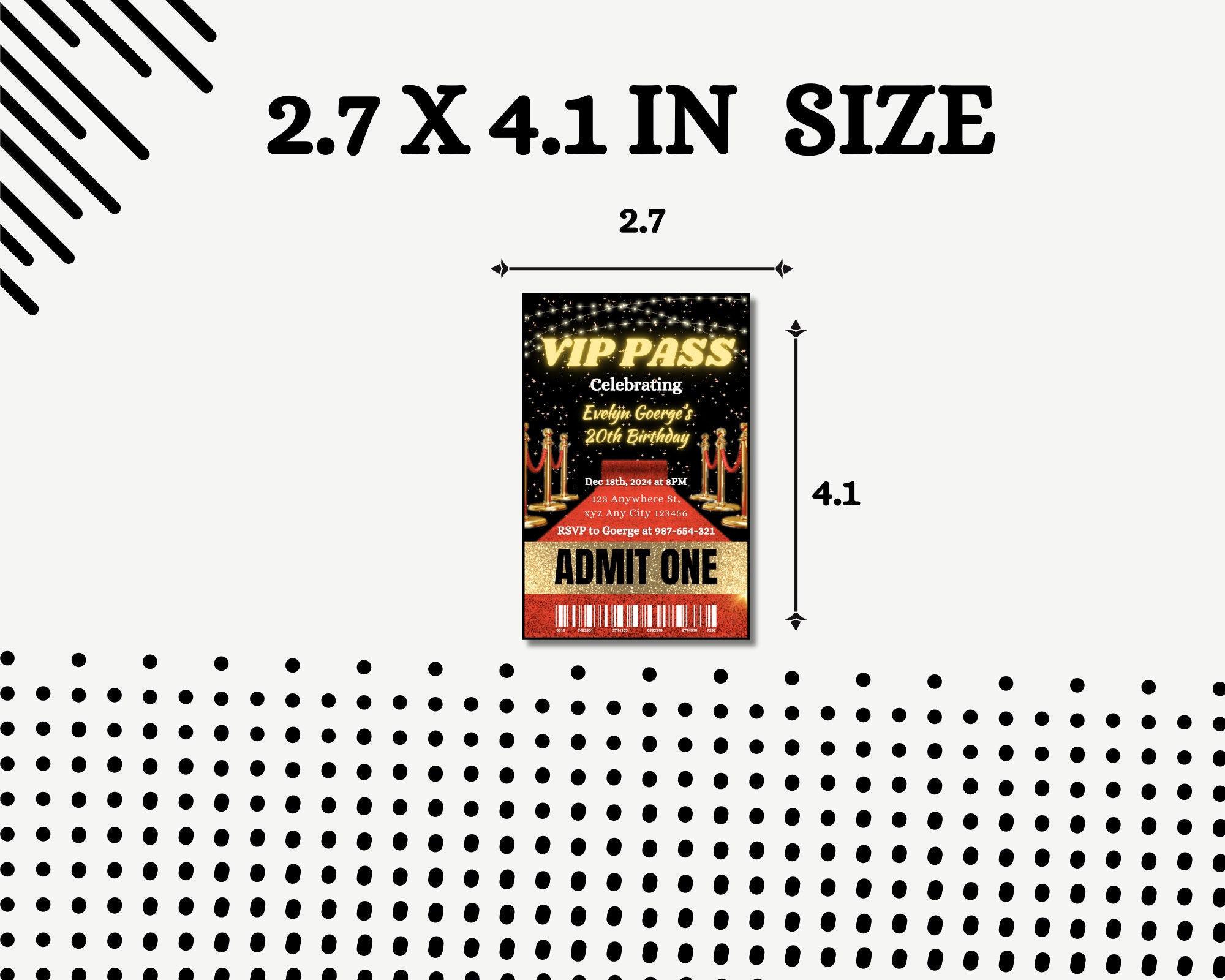 Editable VIP Pass Party Template, Printable Red Carpet VIP Pass ...