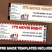 Printable MOVIE Gift Tickets. Cinema Themed Gift Reveal Ticket. Movie ...