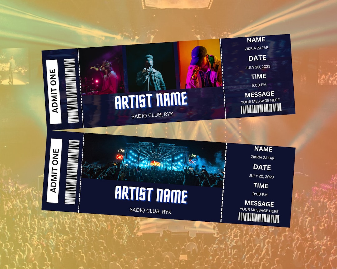 Editable Concert Ticket Template, DIY Event Ticket, Custom Concert ...