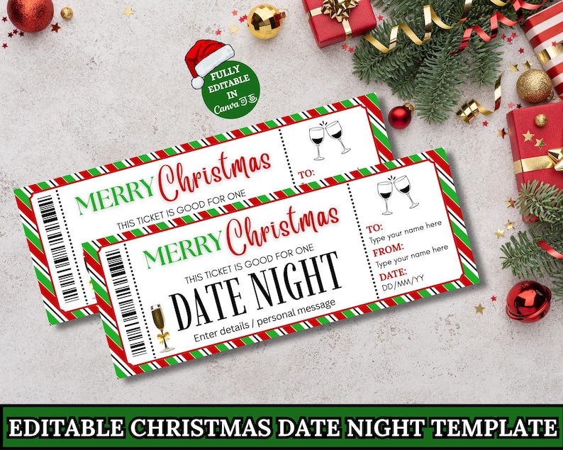 Christmas Date Night Out Gift Voucher, Surprise Date Night Gift ...