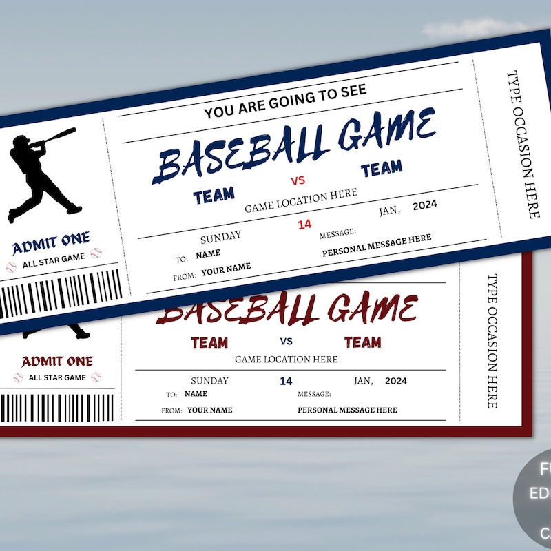 Baseball Ticket - Etsy
