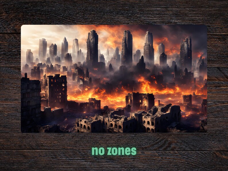Digital Alpha Clash TCG Playmat Design - Ruined City (with and Without ...