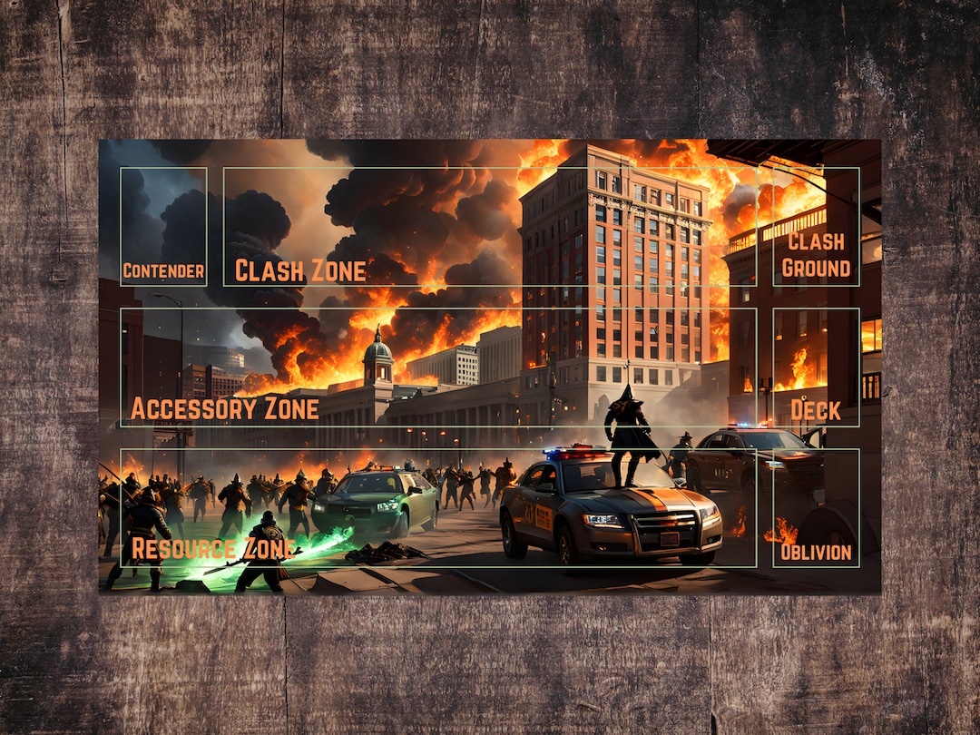 Digital Alpha Clash TCG Playmat Design Riot with and Without Zones - Etsy