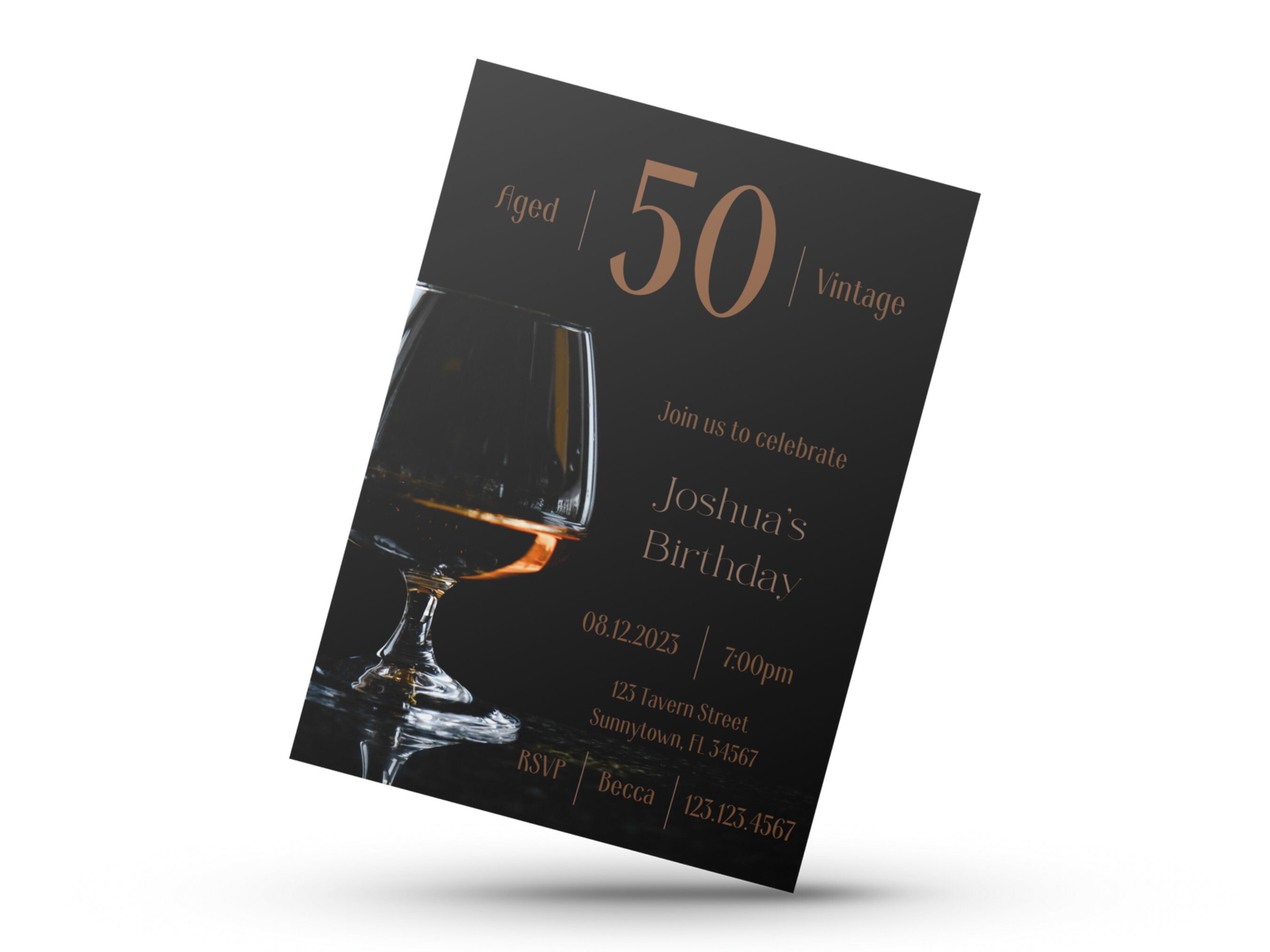 Editable Men's Birthday Invitation Template, Whiskey Birthday ...