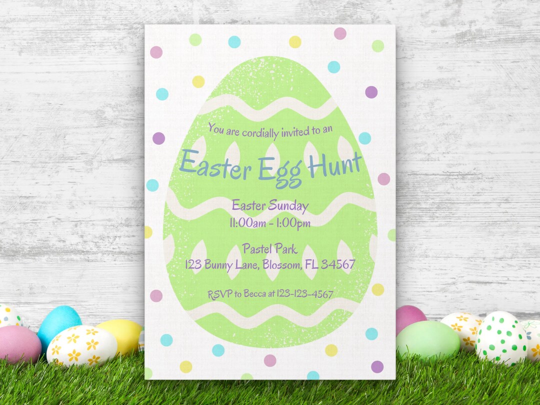 Editable Easter Invitation Template, Easter Egg Hunt, Easter Brunch - Etsy