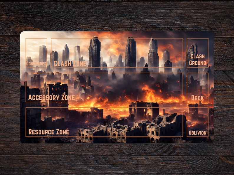 Instant Download Alpha Clash TCG Playmat Design - Ruined City (with and ...