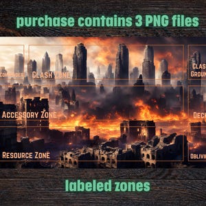 Digital Alpha Clash TCG Playmat Design - Ruined City (with and Without ...