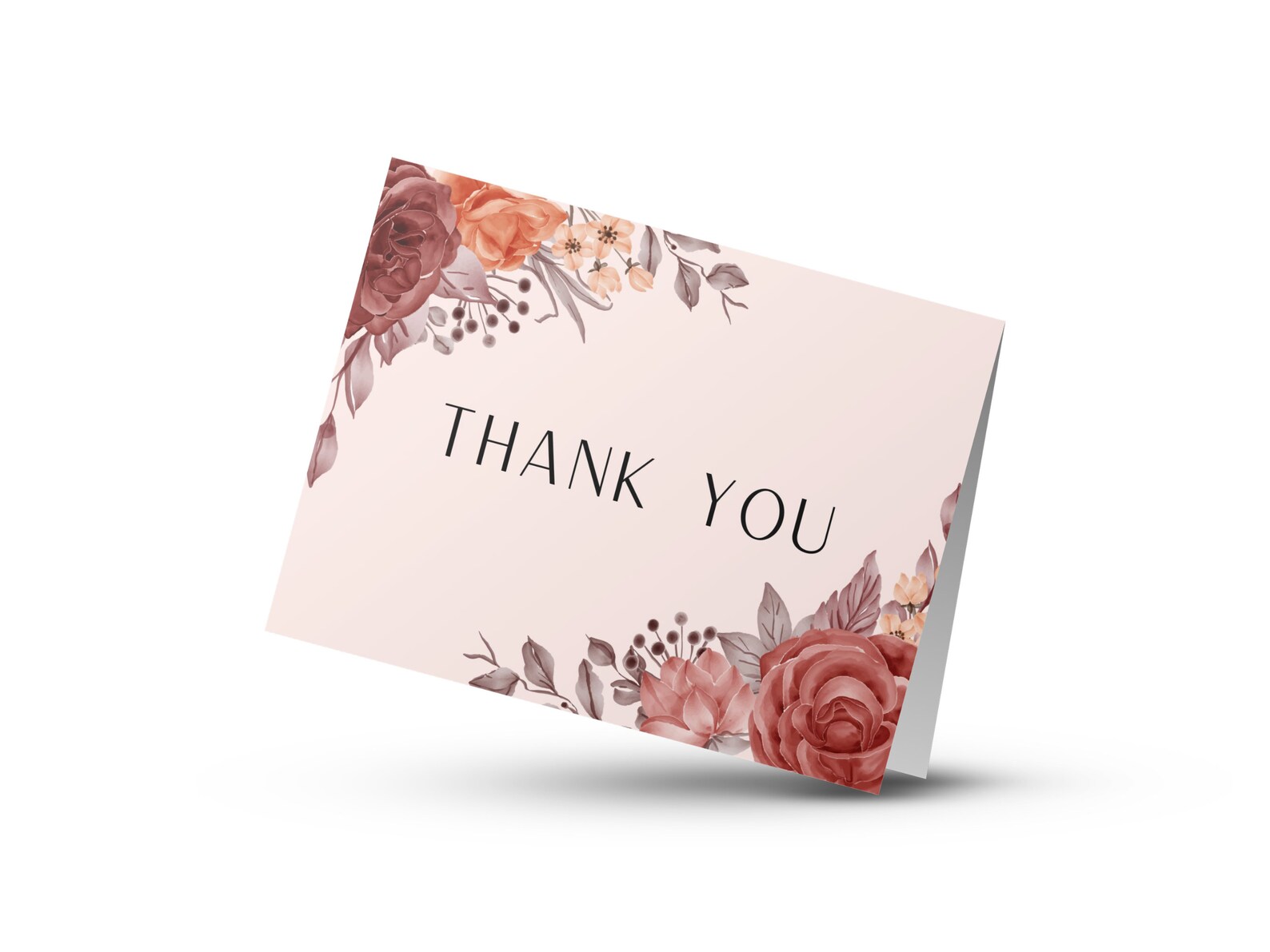 Blank Printable Floral Thank You Card - Etsy
