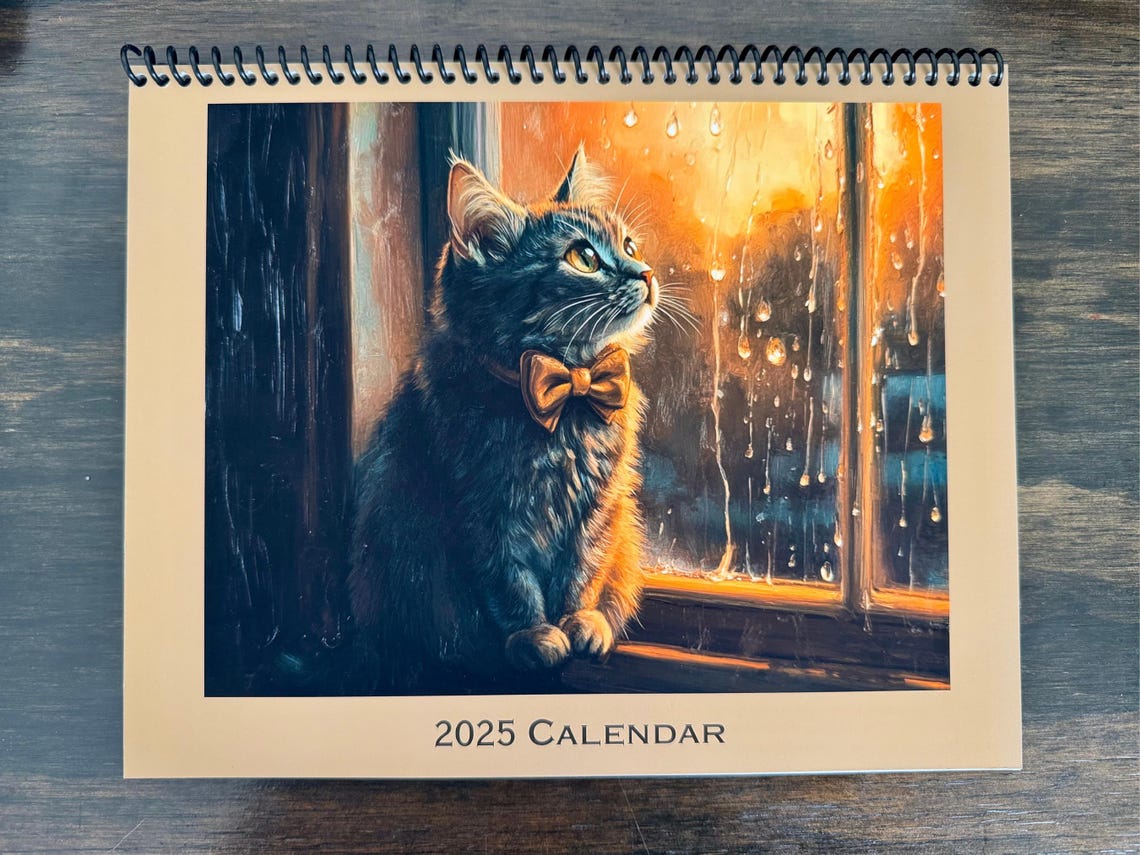 2025 Wall Calendar Cats With Bowties, Includes US Holidays and ...
