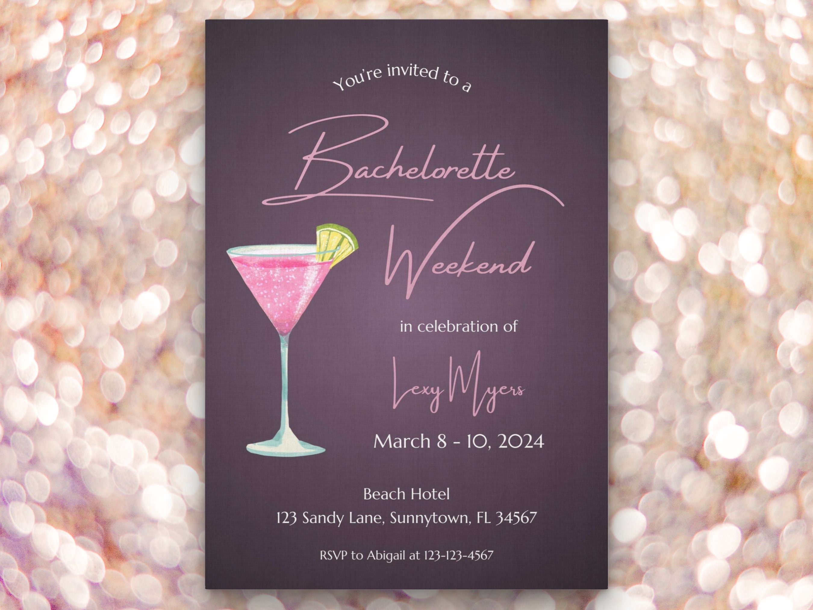 Editable Bachelorette Party Invitation Template - Etsy