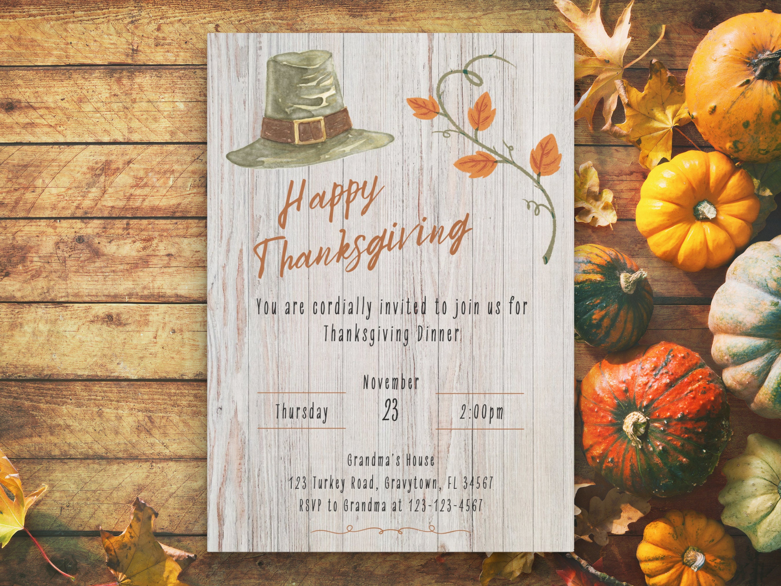 Editable Thanksgiving Invitation Template, Friendsgiving Invitation ...
