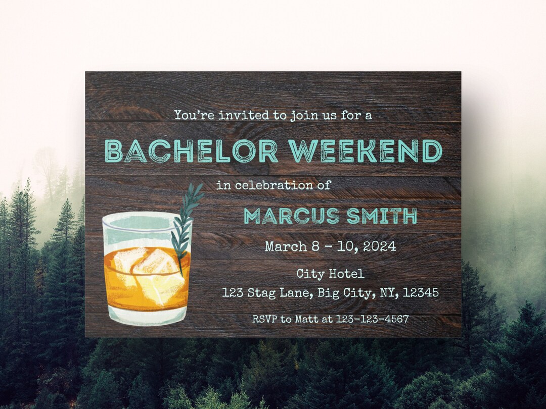 Editable Bachelor Party Invitation Template, Rustic Bachelor Party ...