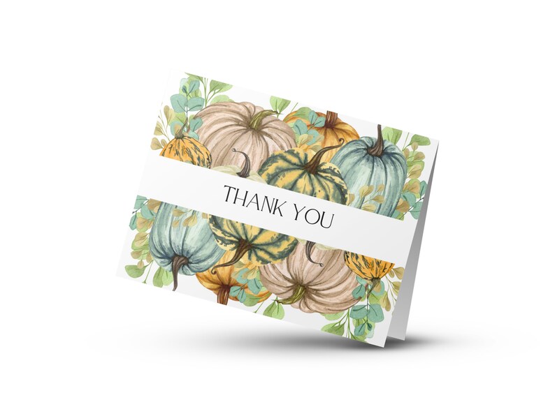 Printable Blank Fall Thank You Card, Harvest Thank You Card, Pumpkin - Etsy