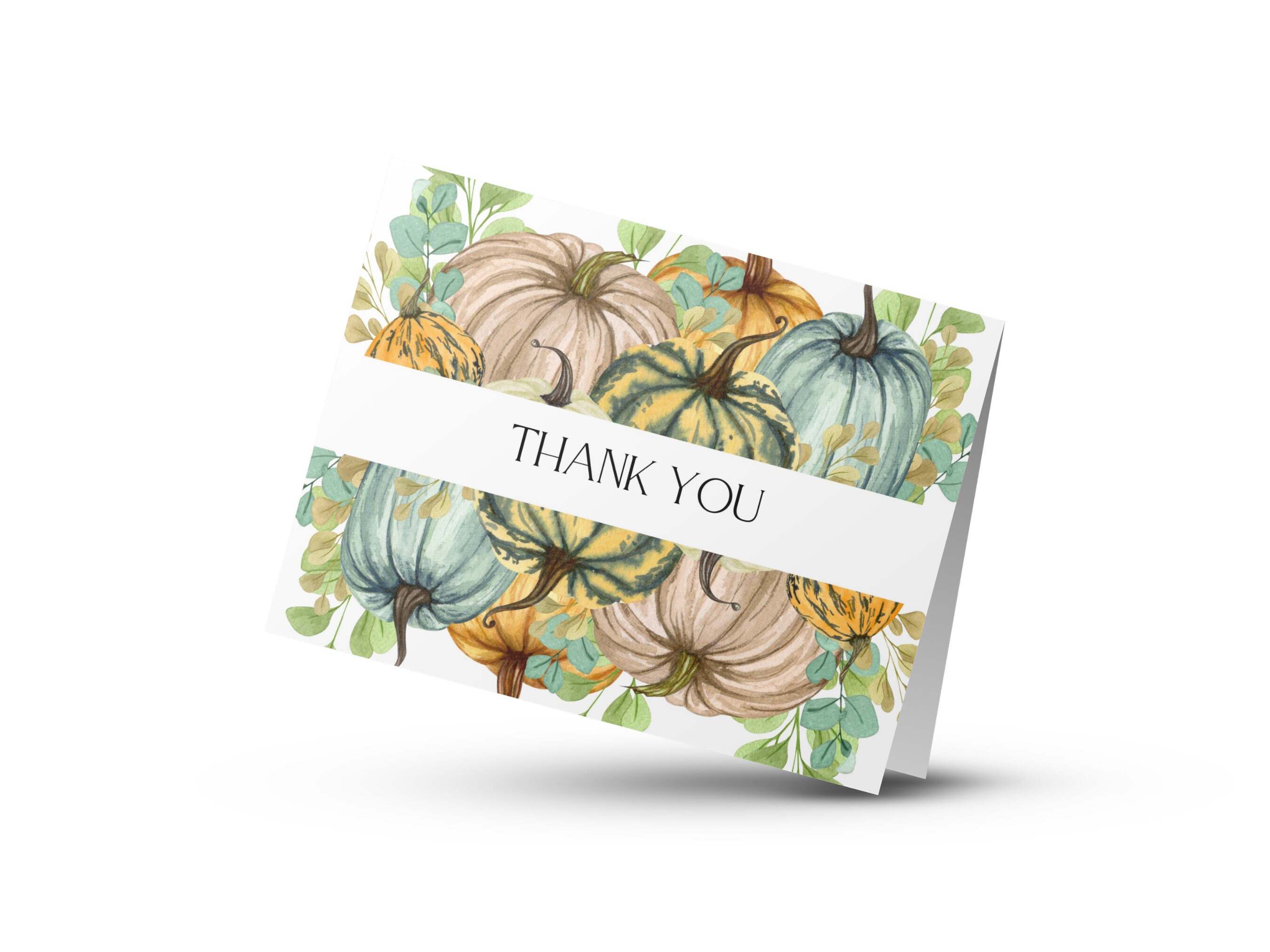Printable Blank Fall Thank You Card, Harvest Thank You Card, Pumpkin - Etsy