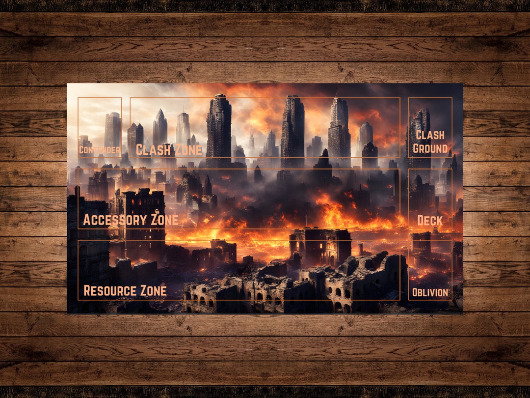 Digital Alpha Clash TCG Playmat Design - Ruined City (with and Without ...