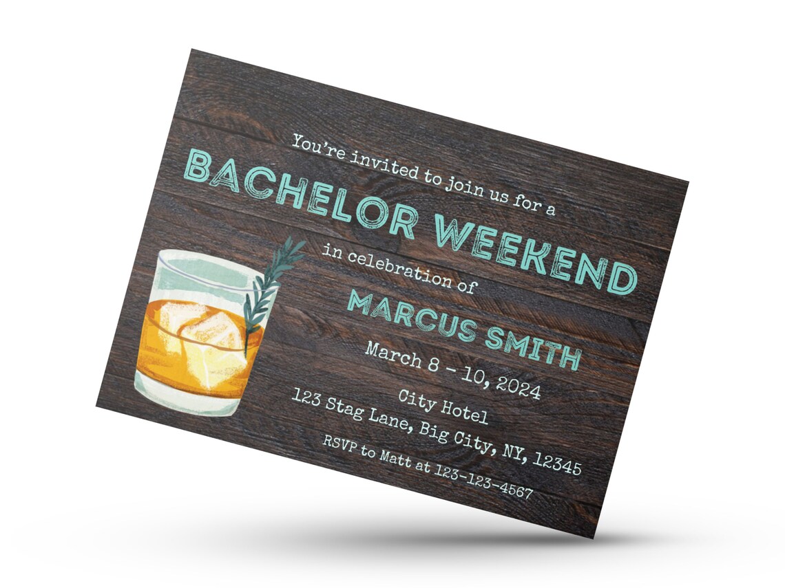 Editable Bachelor Party Invitation Template, Rustic Bachelor Party ...