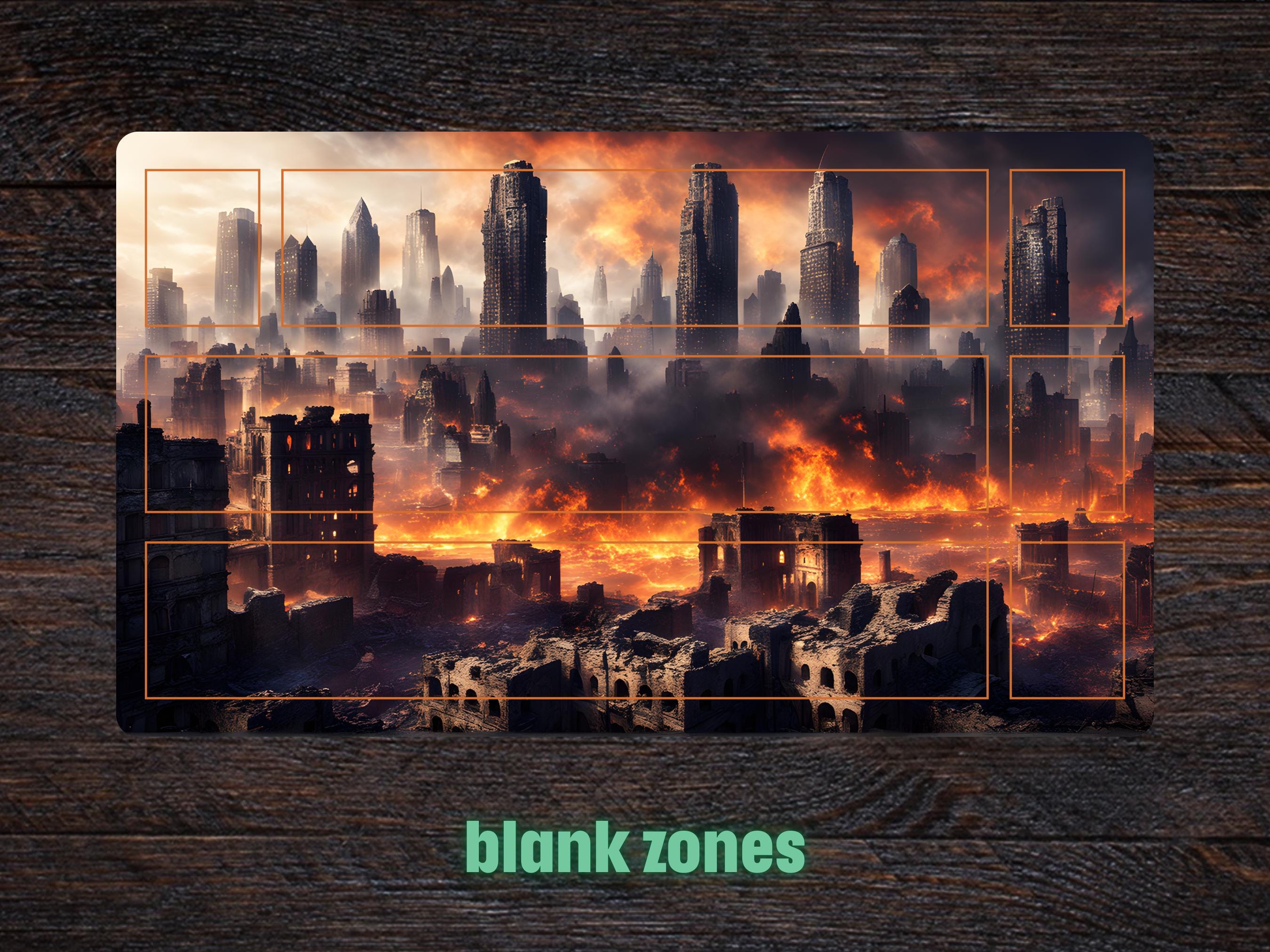 Digital Alpha Clash TCG Playmat Design - Ruined City (with and Without ...
