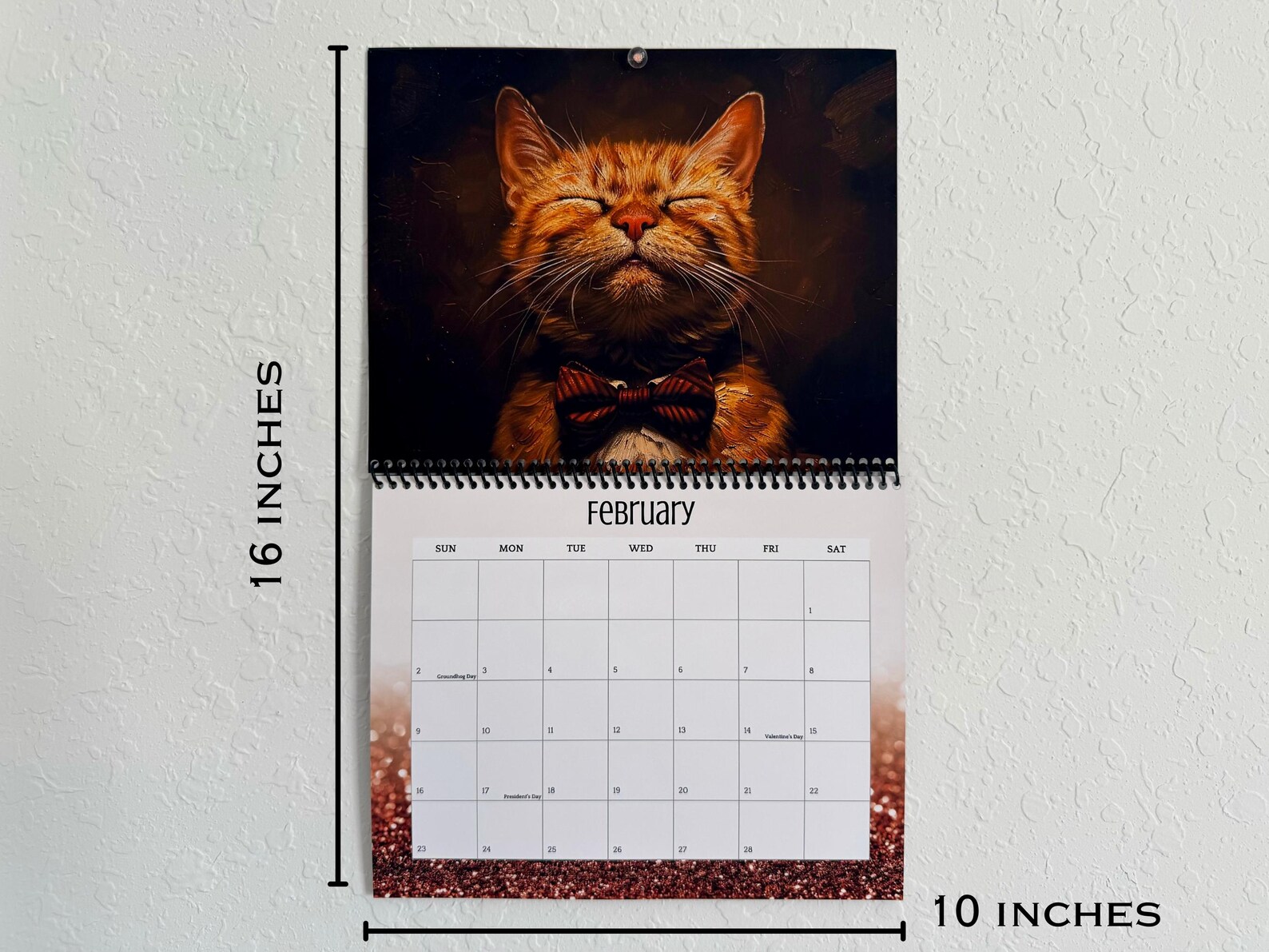 2025 Wall Calendar Cats With Bowties, Includes US Holidays and ...