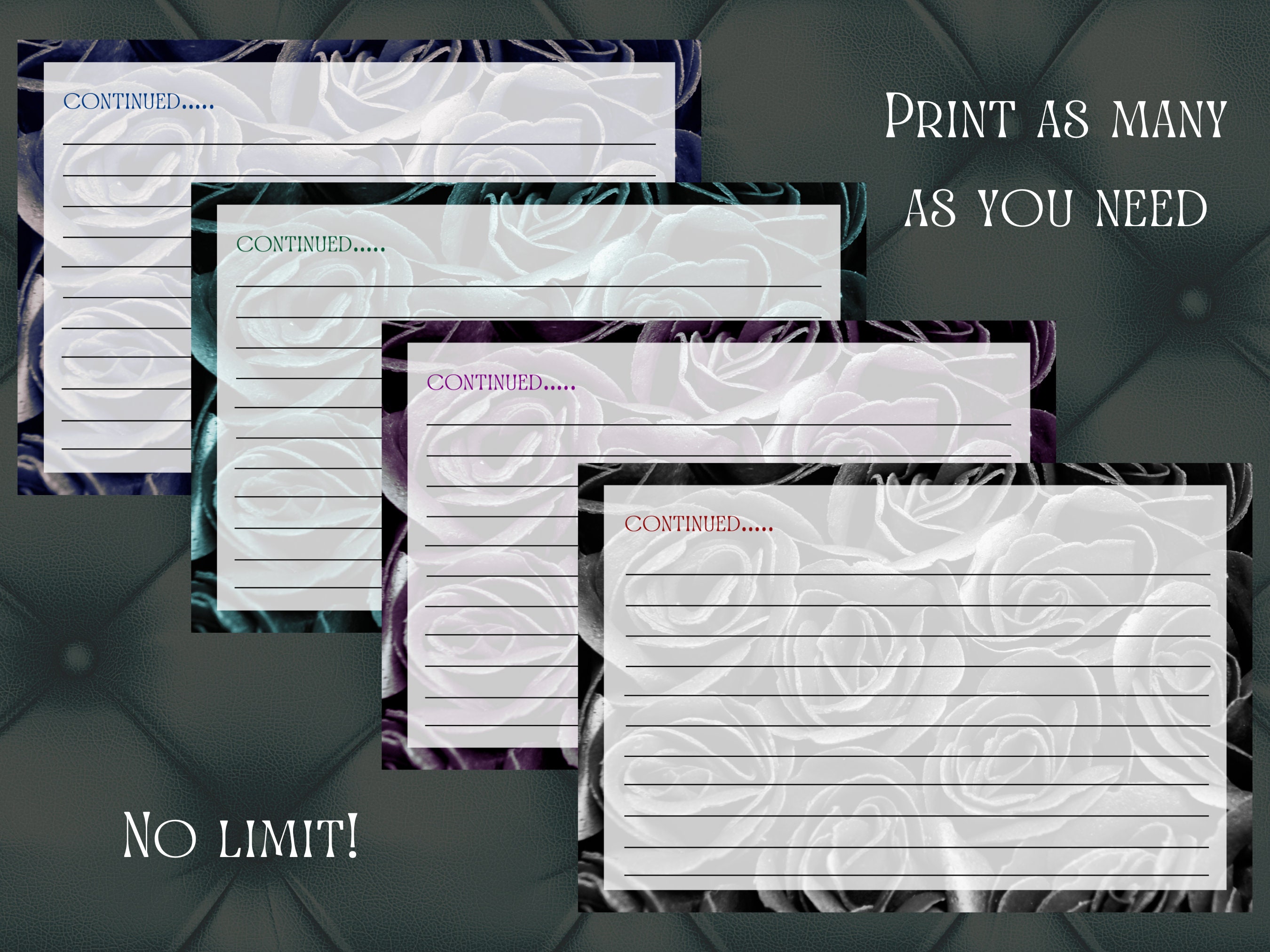 Blank Printable Recipe Card, Gothic Recipe Card, Digital Recipe Card ...