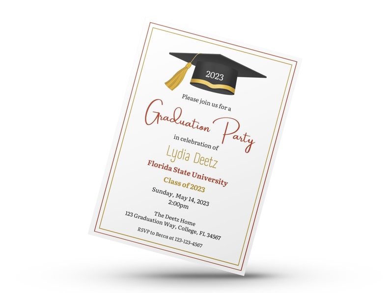 Editable Graduation Party Invitation Template (digital Download) - Etsy