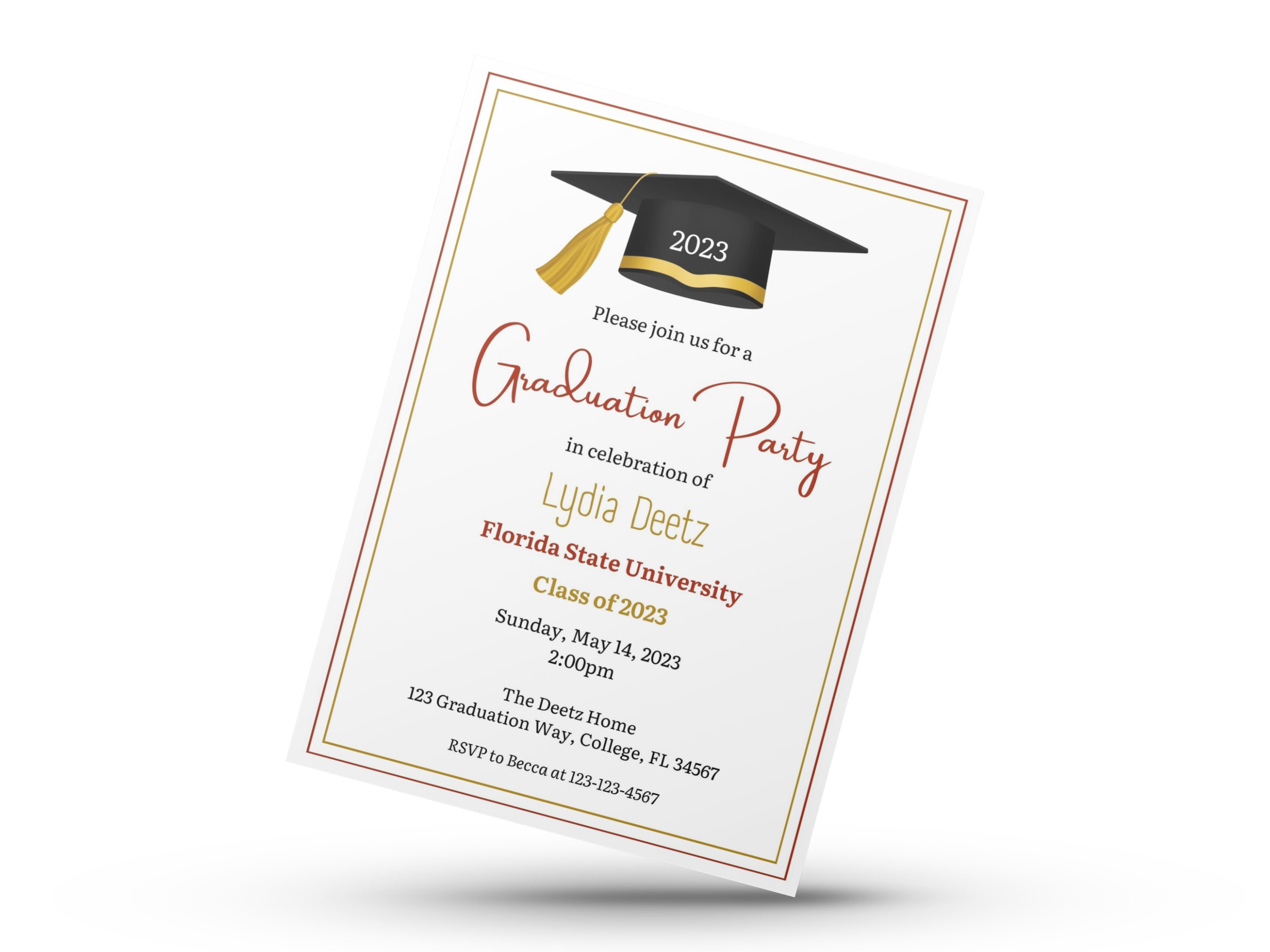 Editable Graduation Party Invitation Template (digital Download) - Etsy