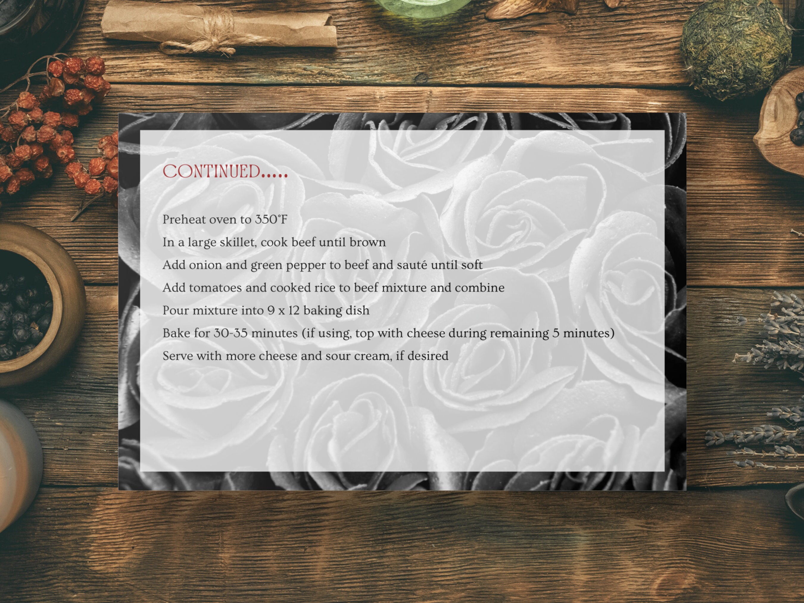 Editable Recipe Card Template, Gothic Recipe Card, Digital Recipe Card ...