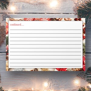 Christmas Recipe Card - Blank - Printable - Double Sided (digital ...