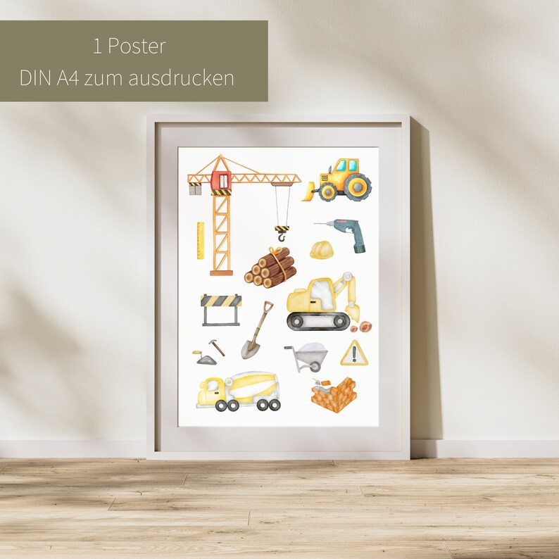Hygge for Kids - Construction Site - Children's Poster A4 Baby Poster ...