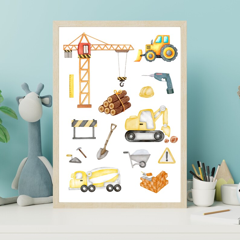 Hygge for Kids - Construction Site - Children's Poster A4 Baby Poster ...