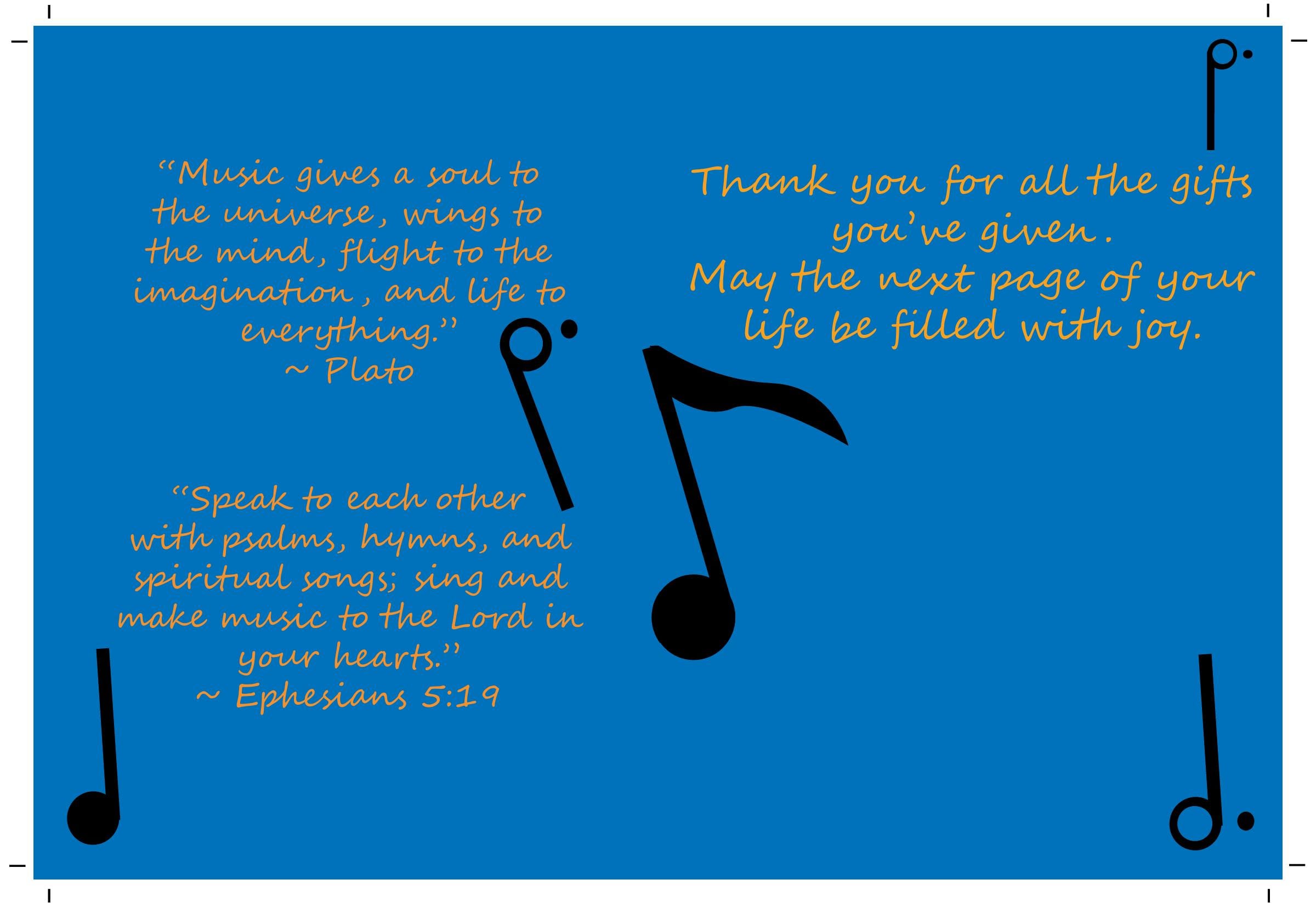 Music Symbols Retirement Card; Inspirational Quotes Blue Note - Etsy