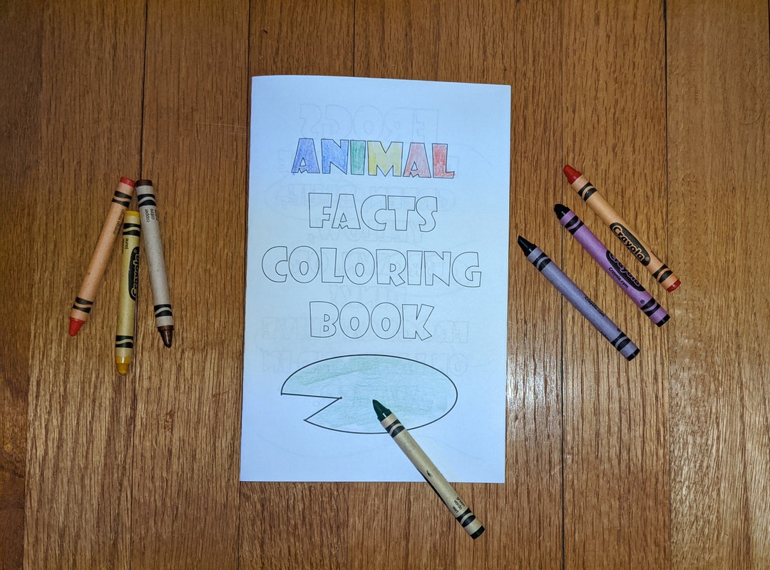 Animal Facts Coloring Book; Cute Kids Learning Printout - Etsy