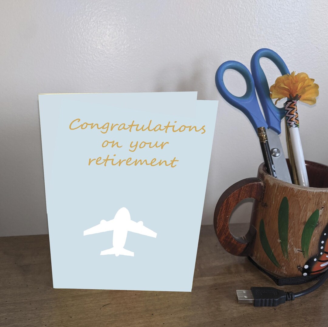 Airplane Themed Retirement Card; Inspirational Quotes Sky Blue Note - Etsy