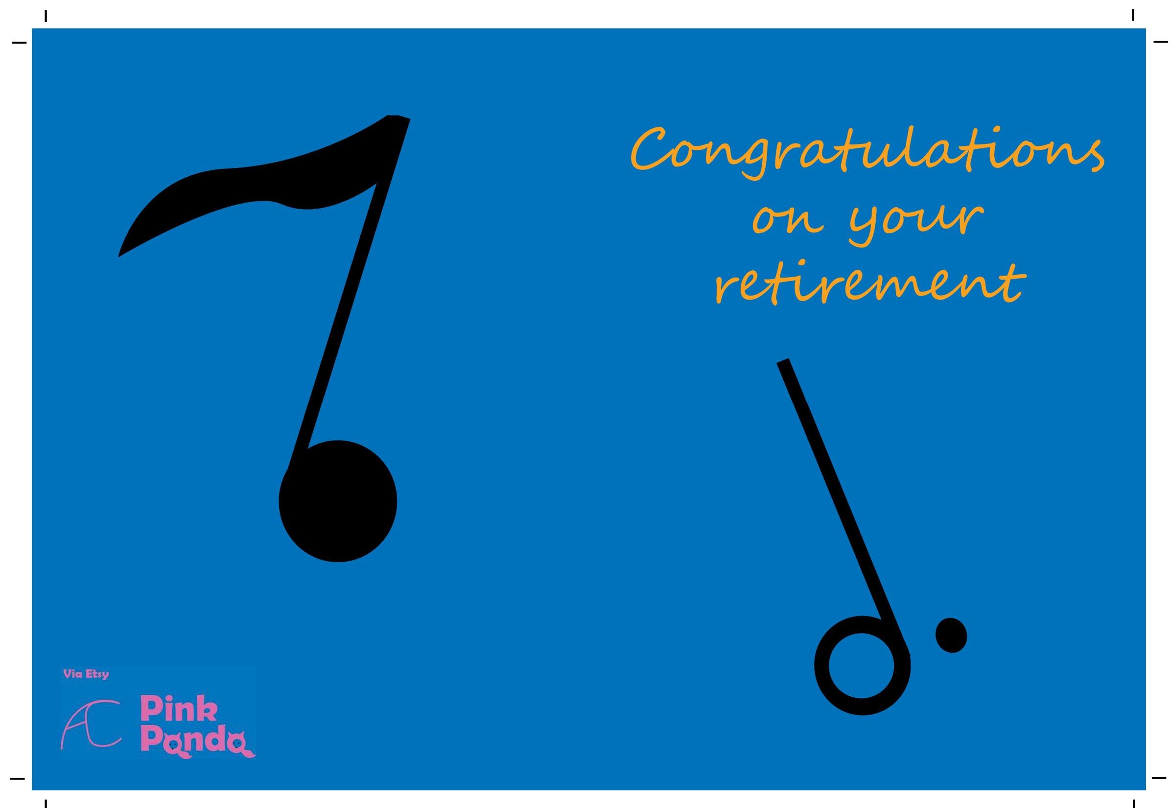 Music Symbols Retirement Card; Inspirational Quotes Blue Note - Etsy