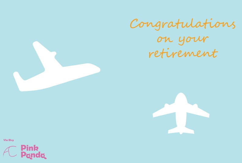 Airplane Themed Retirement Card; Inspirational Quotes Sky Blue Note - Etsy