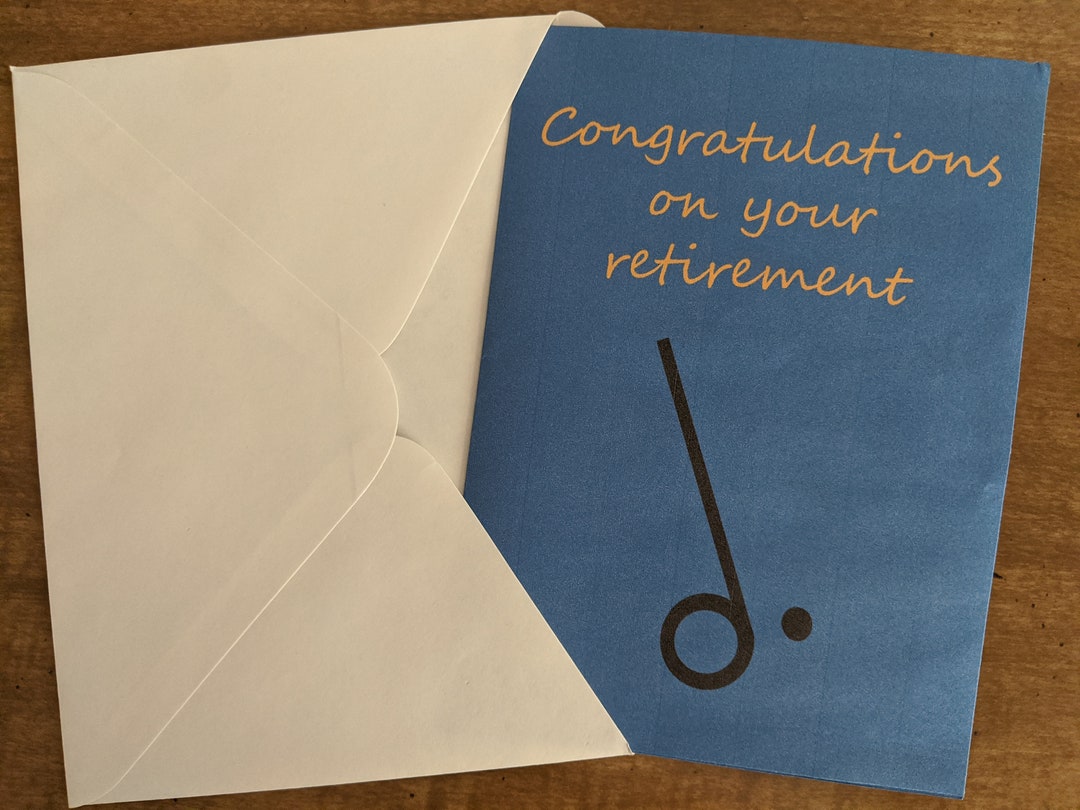 Music Note Retirement Card - Etsy