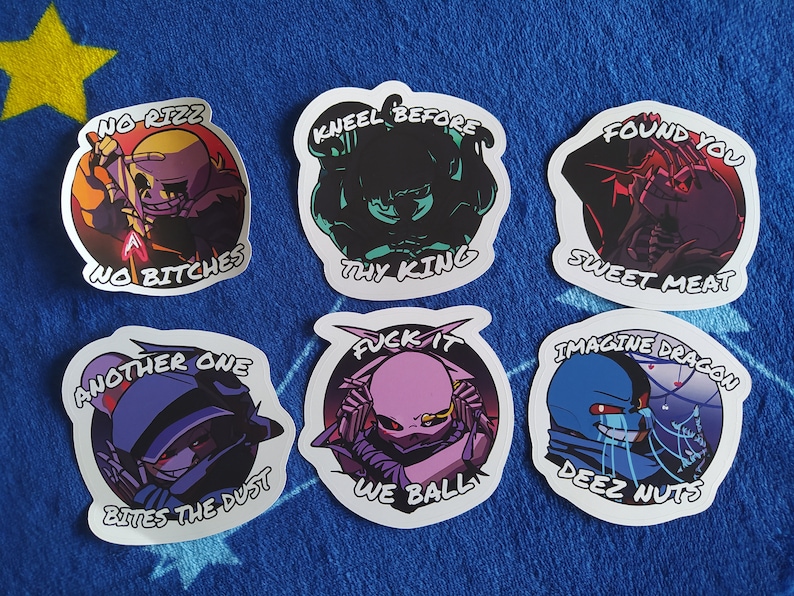 Undertale Multiverse-dark Sanses Squad Meme Stickers Die Cut - Etsy