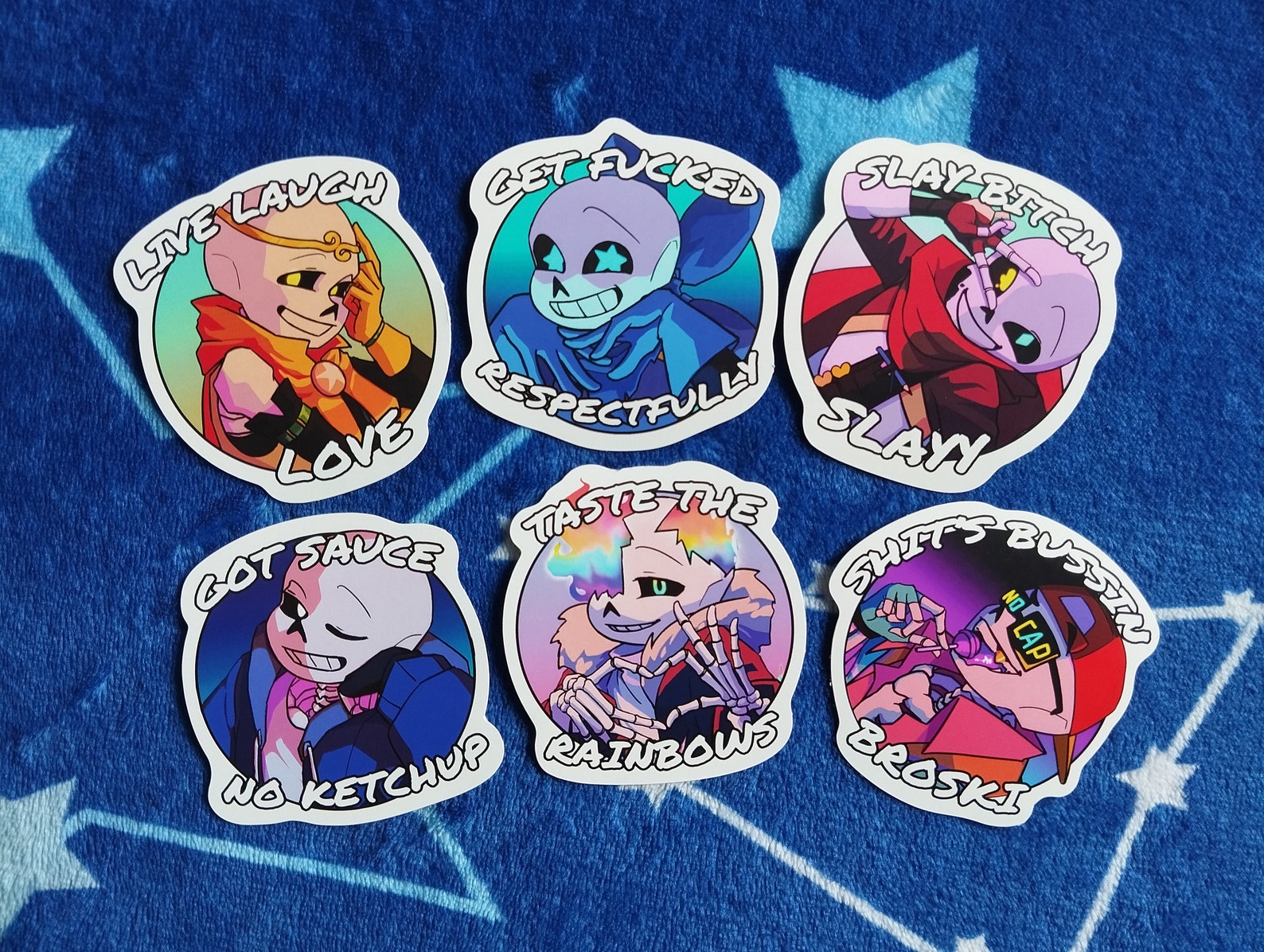 Undertale Multiverse-star Sanses Squad Meme Stickers - Die Cut Sticker ...