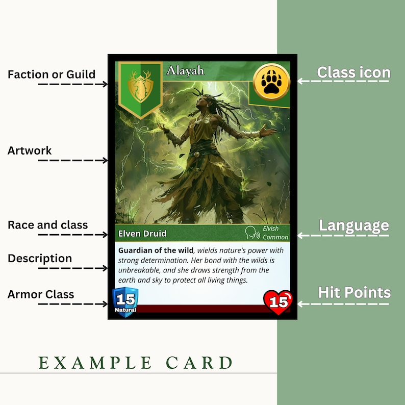 D&D Druid Token TCG Card for Dungeons and Dragons Tabletop RPG Roll20 ...