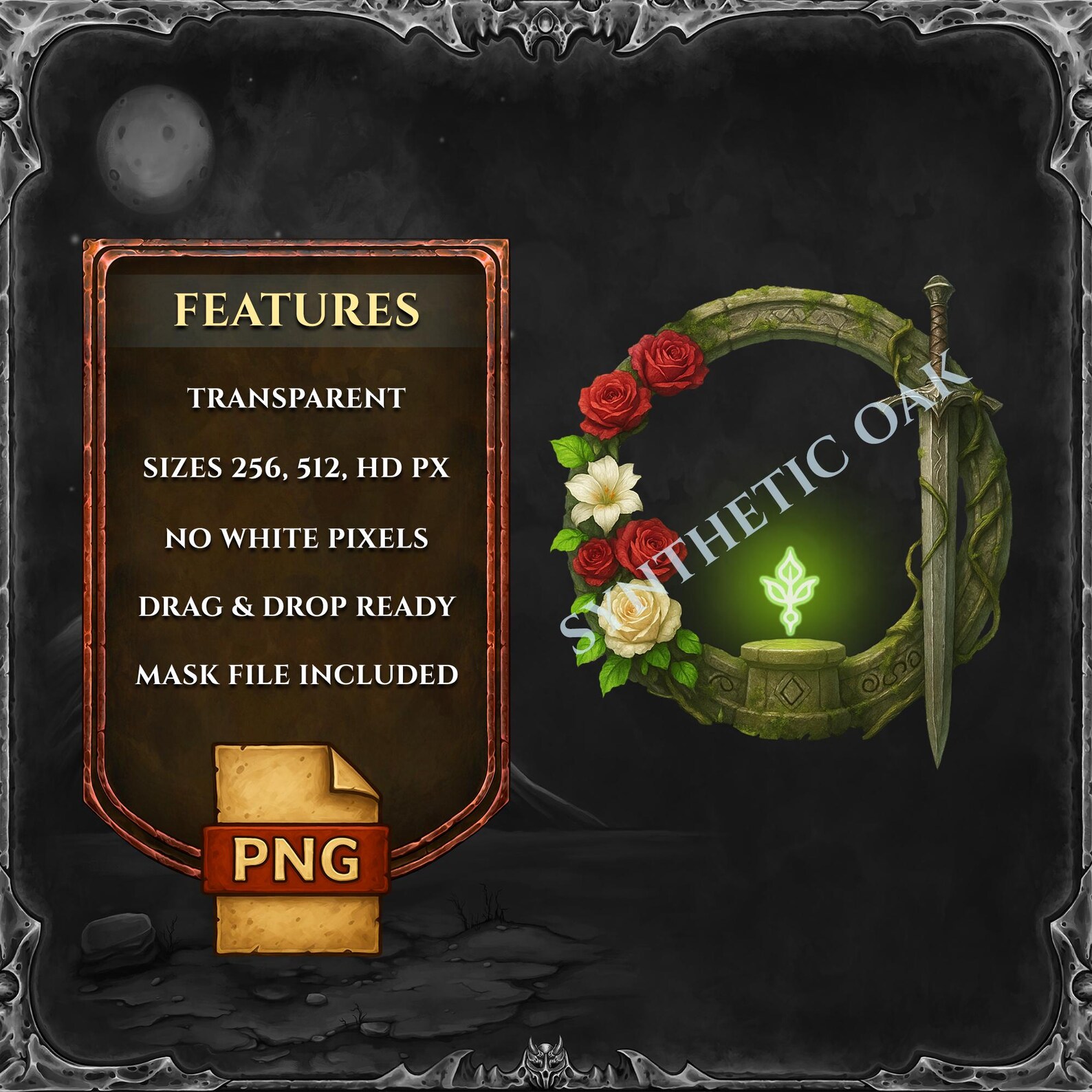 Knight Token Border: Dnd Character Portraits (PNG Files, Digital ...
