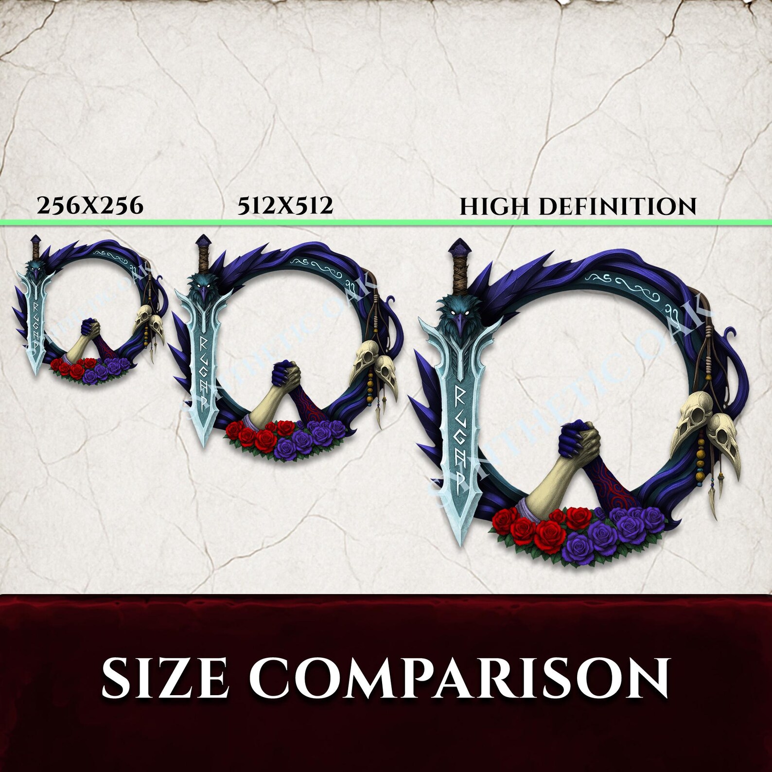 Warlock Token Border: Demonic Hex Sword Fantasy RPG Portrait Frame (PNG ...