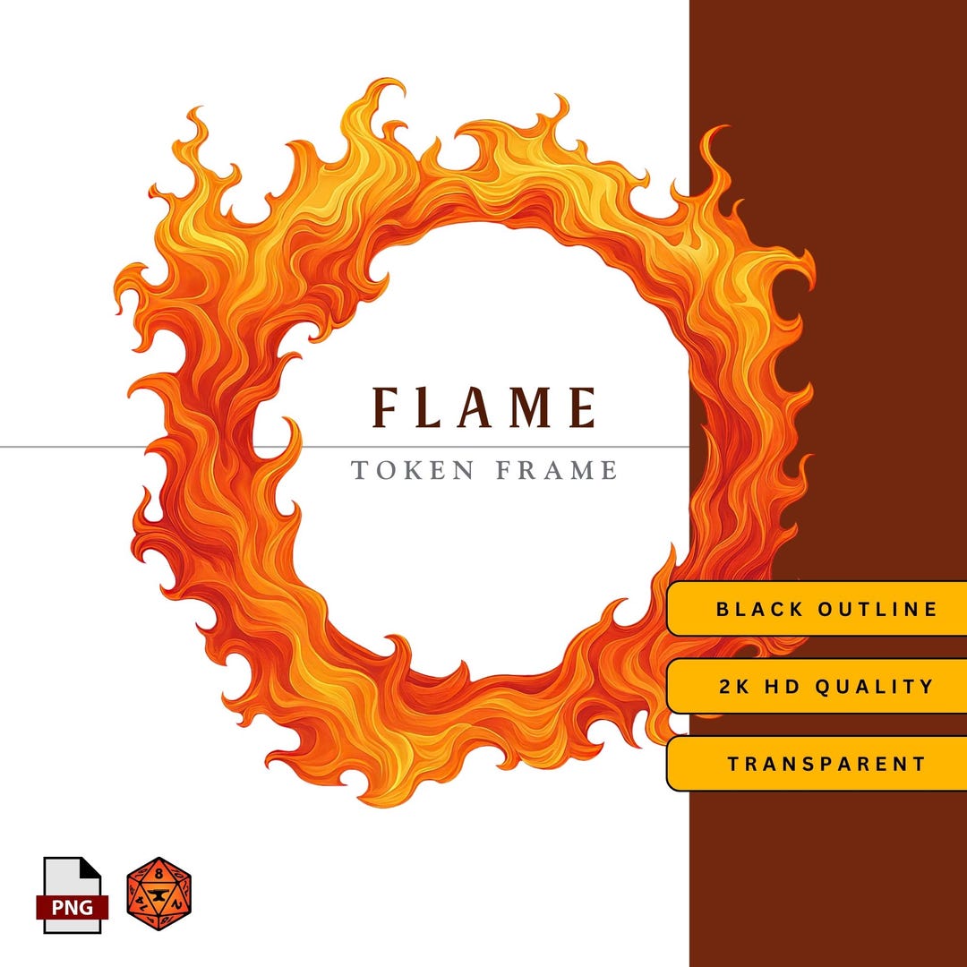 Fire Token Border for Dungeons and Dragons Tabletop RPG Roll20 VTT ...
