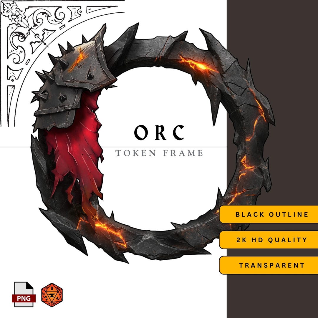 Dnd Black Orc Token Border for Dungeons and Dragons Tabletop RPG Roll20 ...